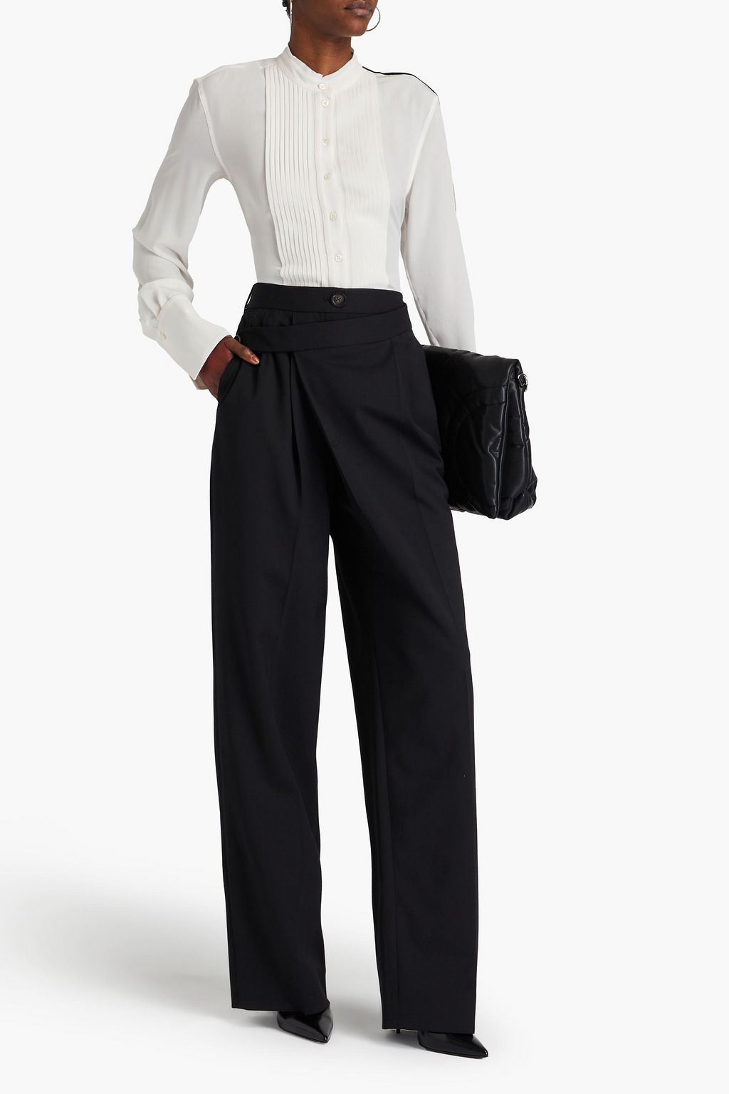 Peter Do Silk Crepe de Chine Shirt: Pintucked Style for Modern Wardrobe ...