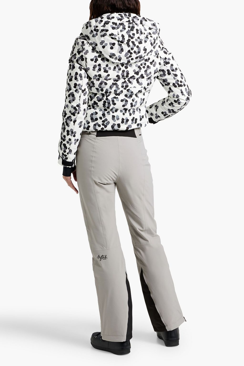 AZTECH MOUNTAIN Leopard-Print Quilted Hooded Ski Jacket for Women ...